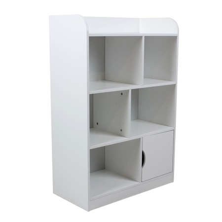 Dulap organizator din MDF Ginger Home Alb pentru jucarii si carti, cu 4 ...