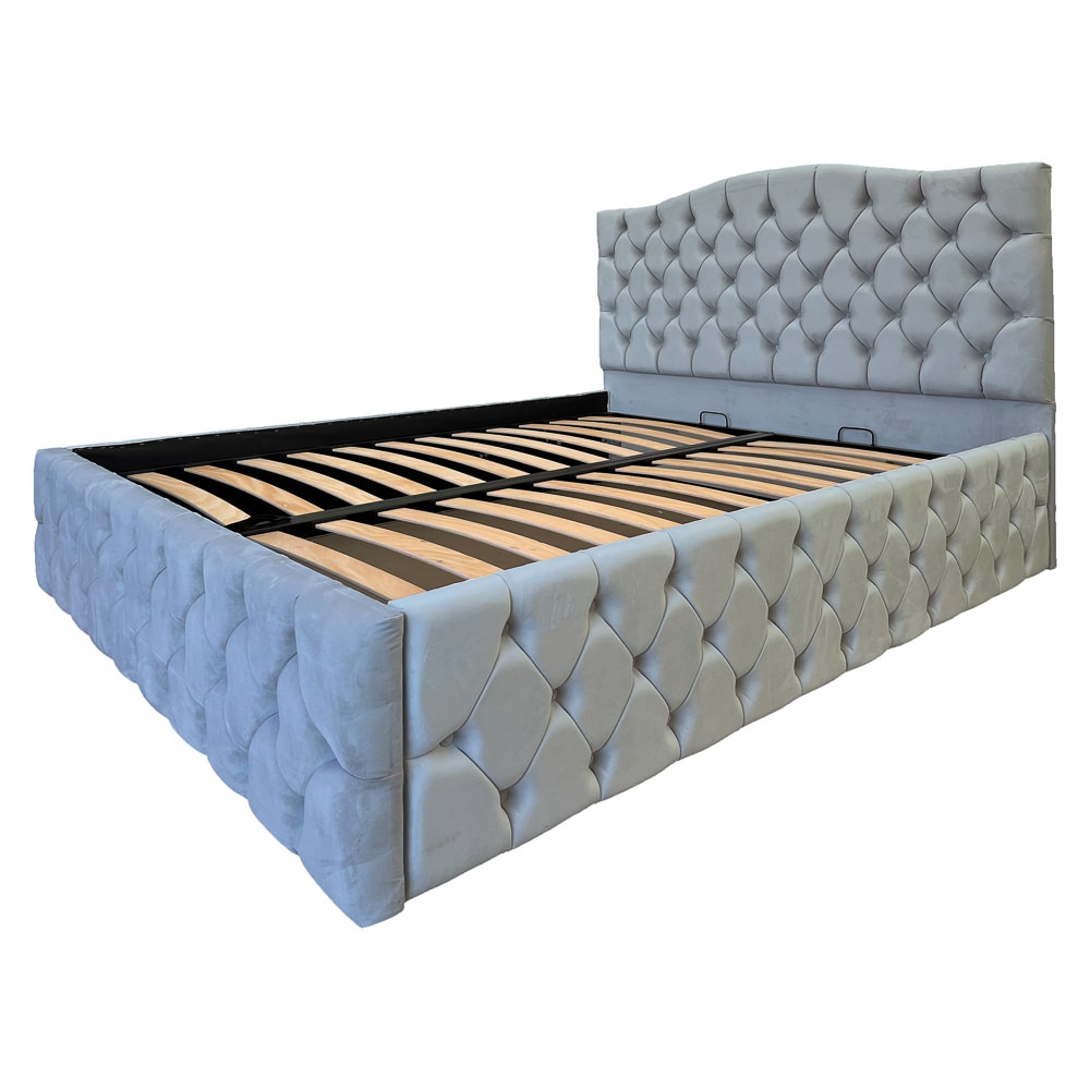 Pat tapitat Gregor Luxury, cu spatiu de depozitare si somiera ...