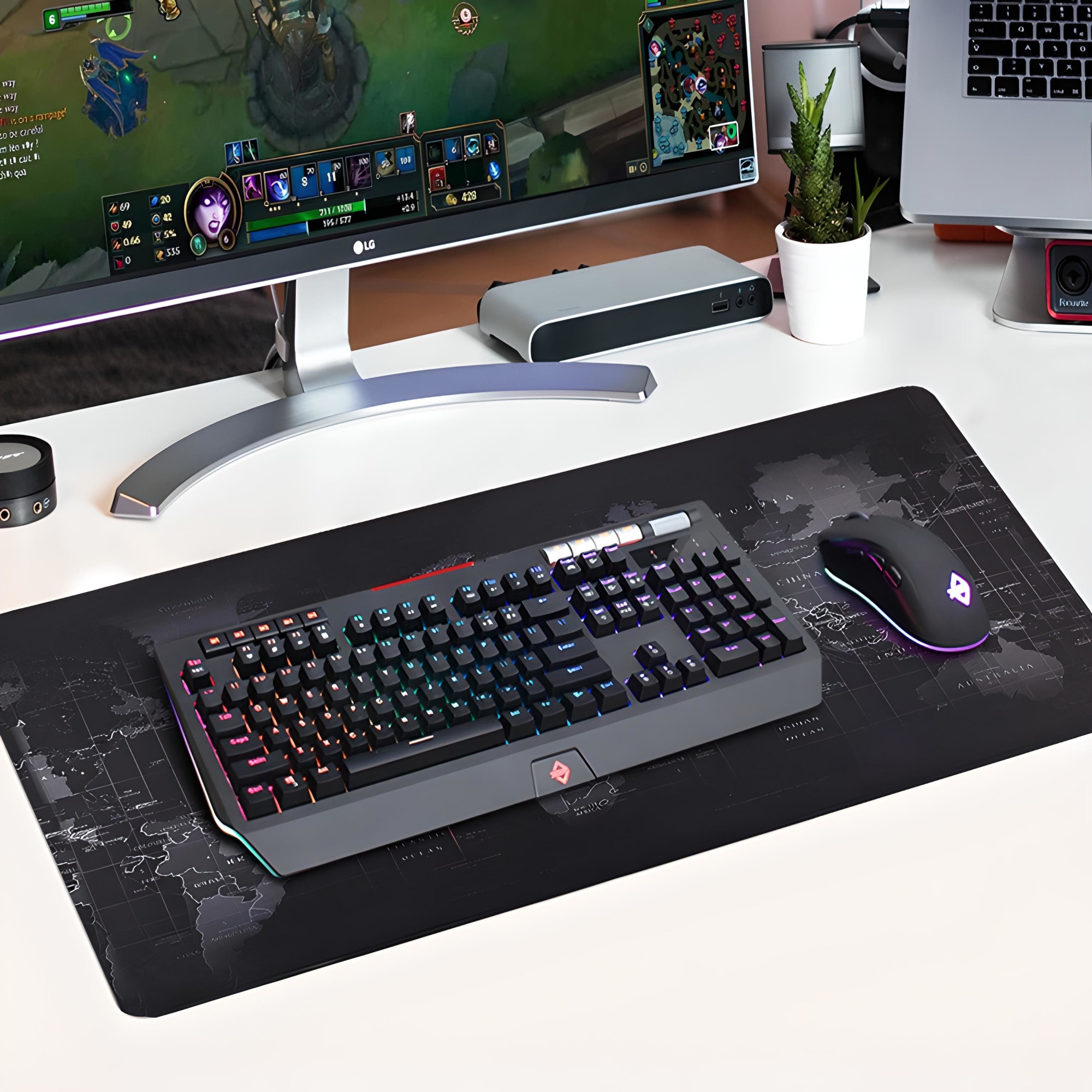 Retoo Professzionális gamer egérpad, világtérkép, 800x300x2 mm - eMAG.hu