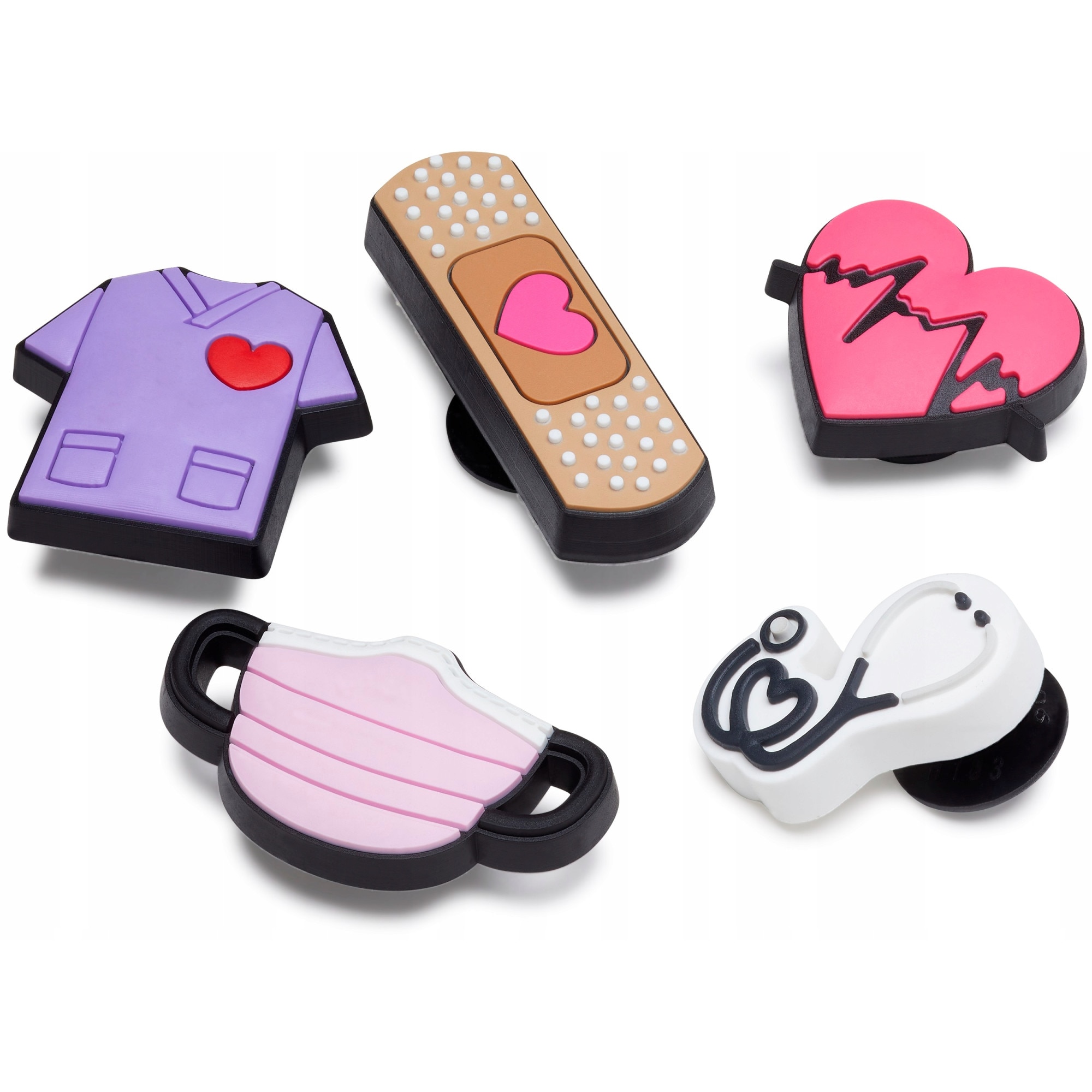 Accesoriu Crocs Jibbitz, Health Heart 5 piese, Multicolor - eMAG.ro