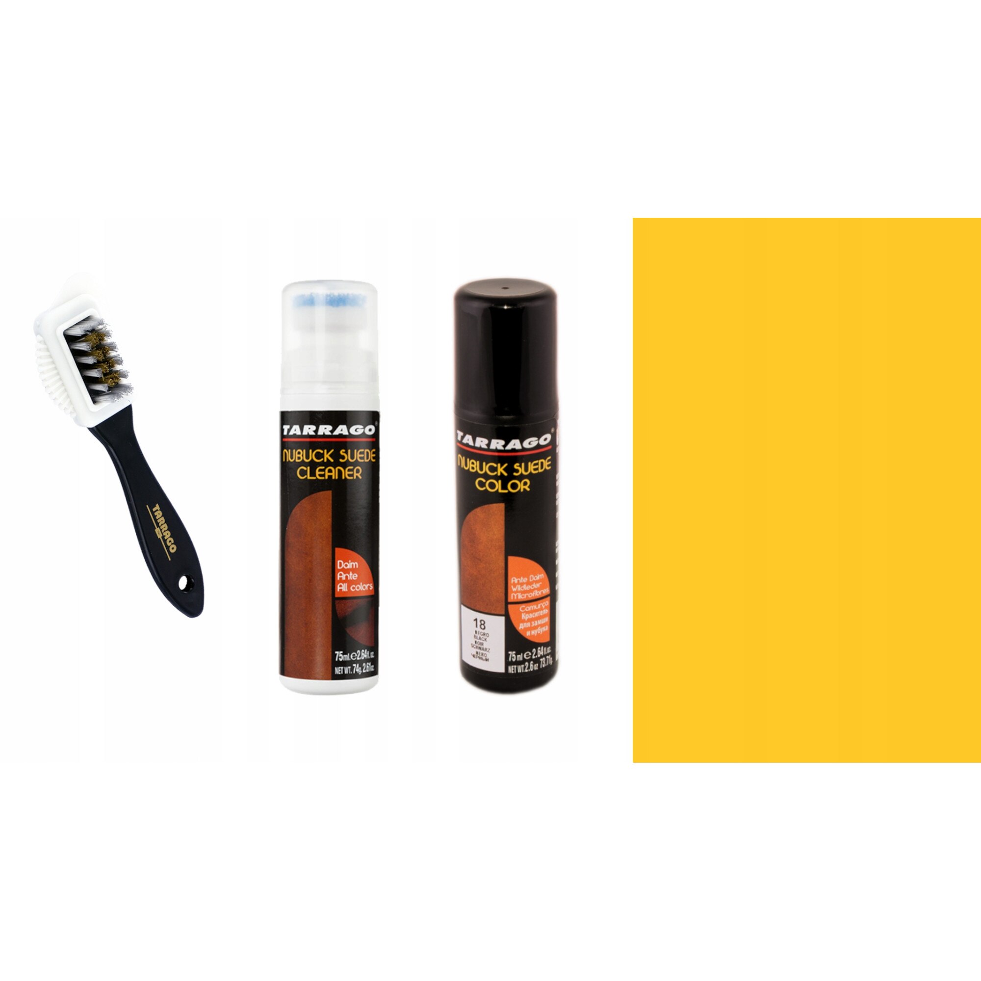 Kit de curatare, Tarrago, Pentru pantofi, Piele intoarsa, 3 bucati, 75 ...