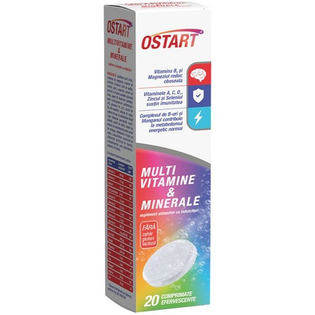 Ostart multivitamine si minerale, 20 comprimate efervescent, Fiterman ...