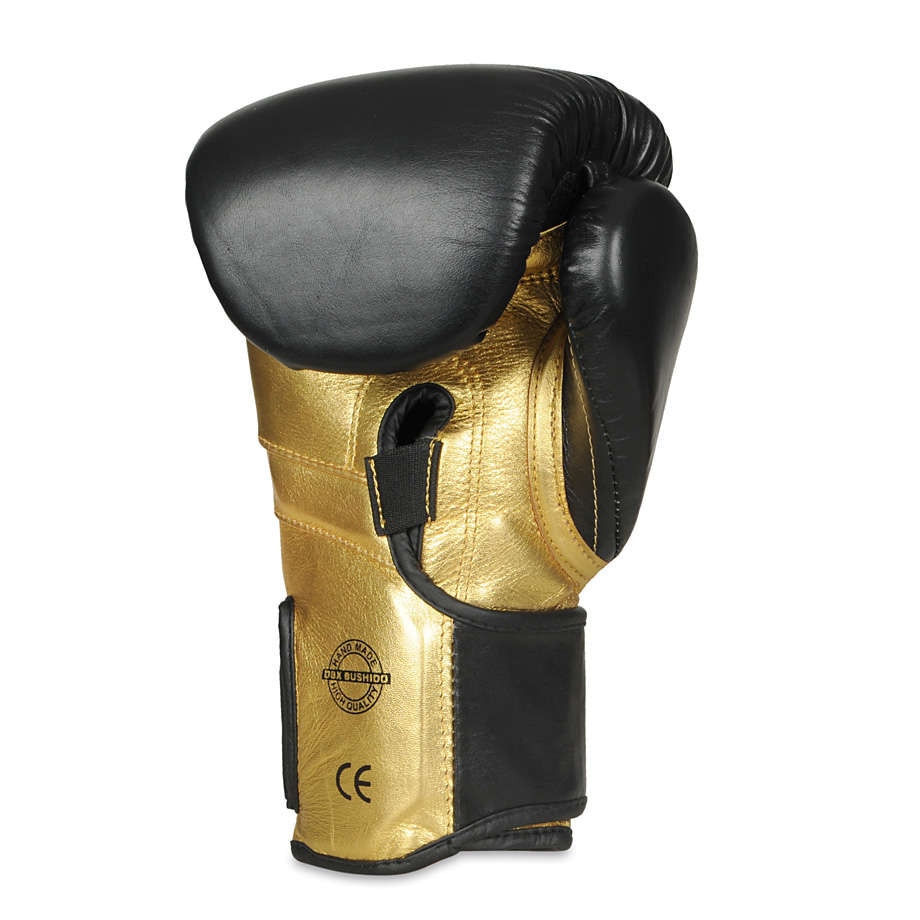 Manusi de box, DBX BUSHIDO, Piele naturala, Negru/Auriu, 16oz - eMAG.ro