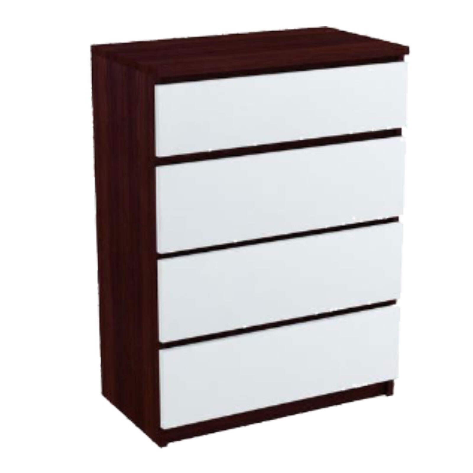 Comoda, Roe furniture, 4 sertare, 40x96cm, Pal, Wenge/Alb - eMAG.ro