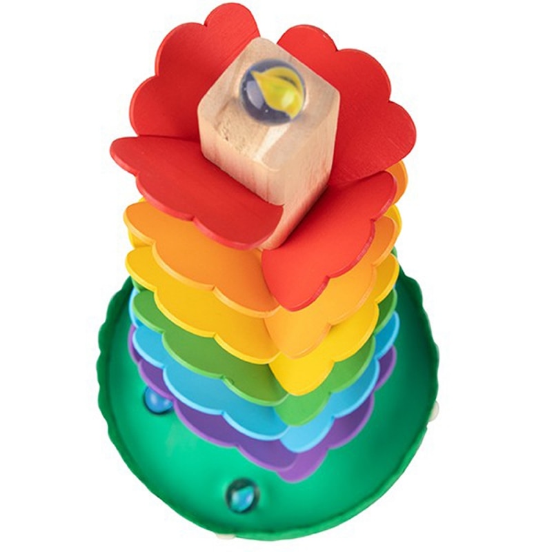 Turn colorat pentru copii, Tooky Toy, Lemn, Multicolor - eMAG.ro