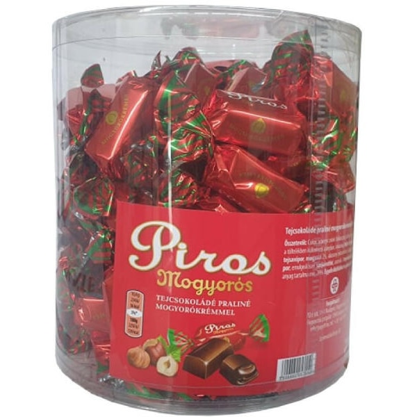 Piros Mogyorós tejcsokoládé praliné mogyorókrémmel, 832g - eMAG.hu