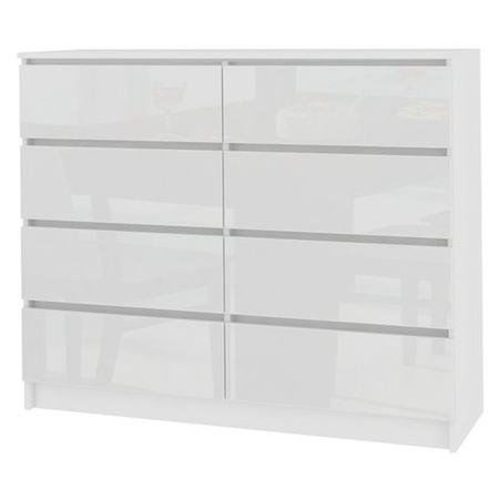 Comoda, Roe furniture, 8 sertare, Pal, 120cm, Alb - eMAG.ro