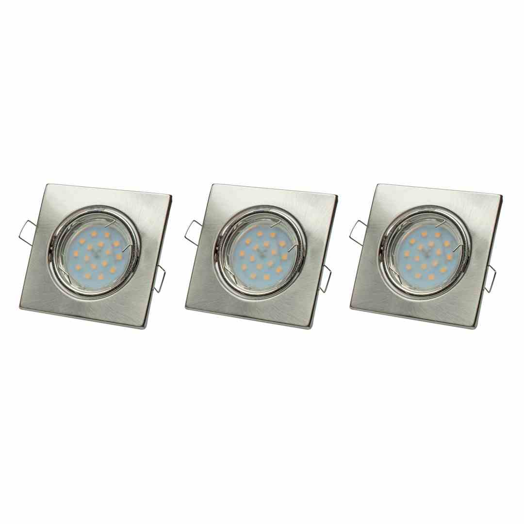 Set 3 spoturi incastrabile, 3x5W, GU10, Argintiu - eMAG.ro