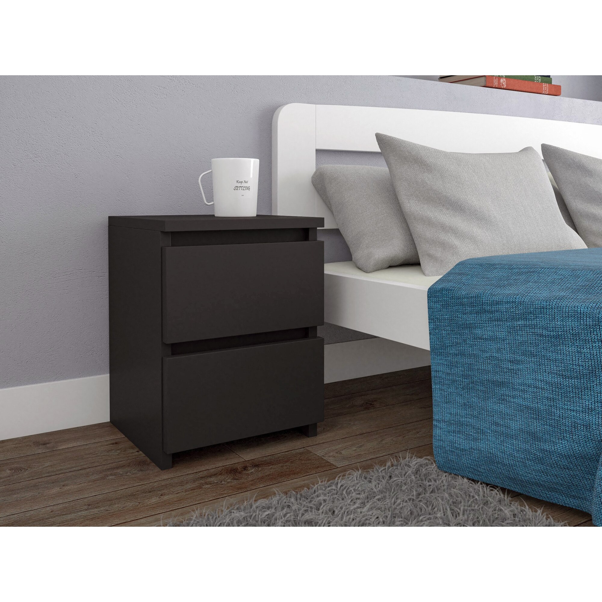 Noptiera, Roe furniture, 30x40cm, Pal, Negru - eMAG.ro