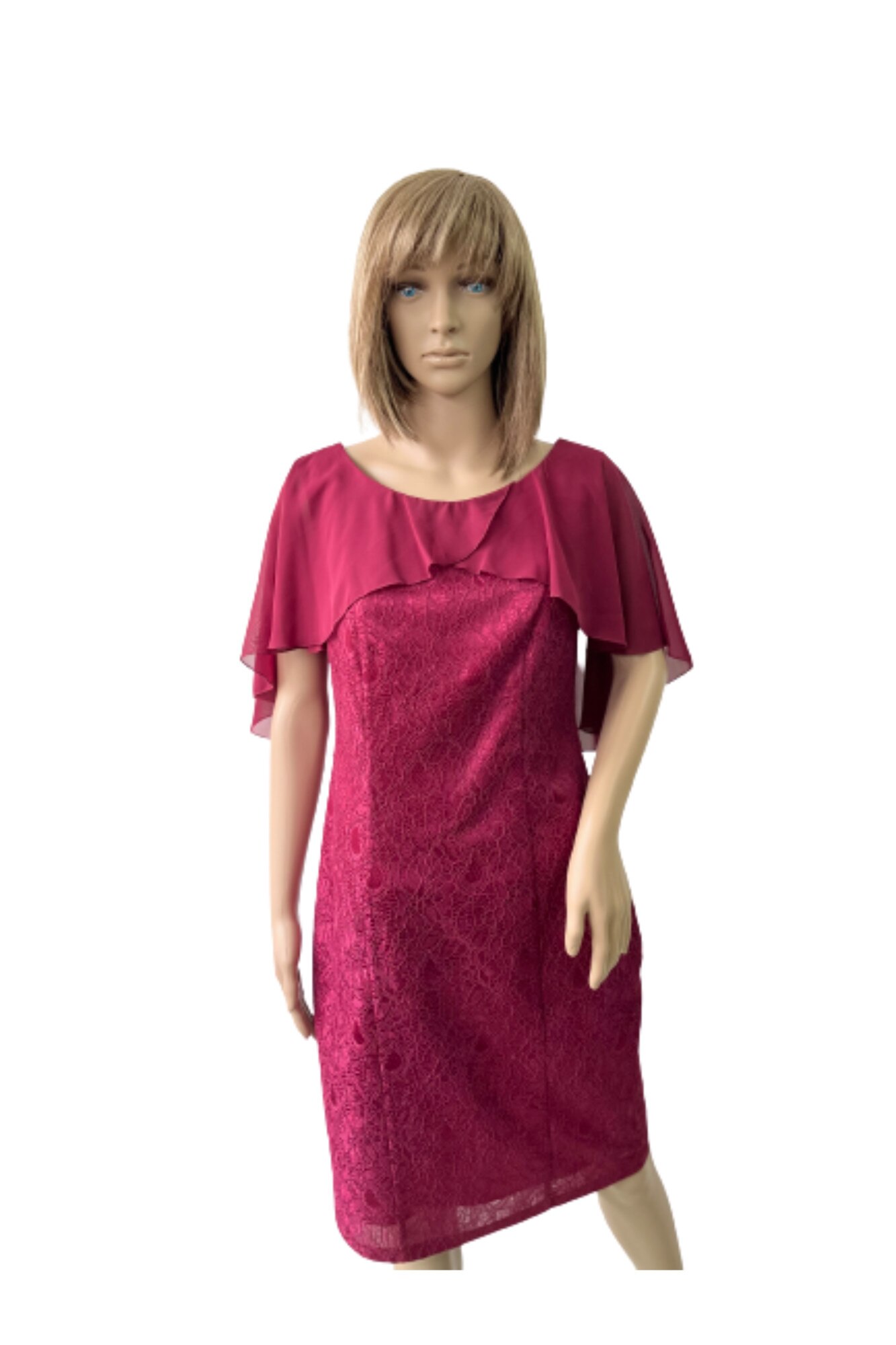 Rochie de ocazie cu voal culoare visiniu marime 42 Bel Punto - eMAG.ro