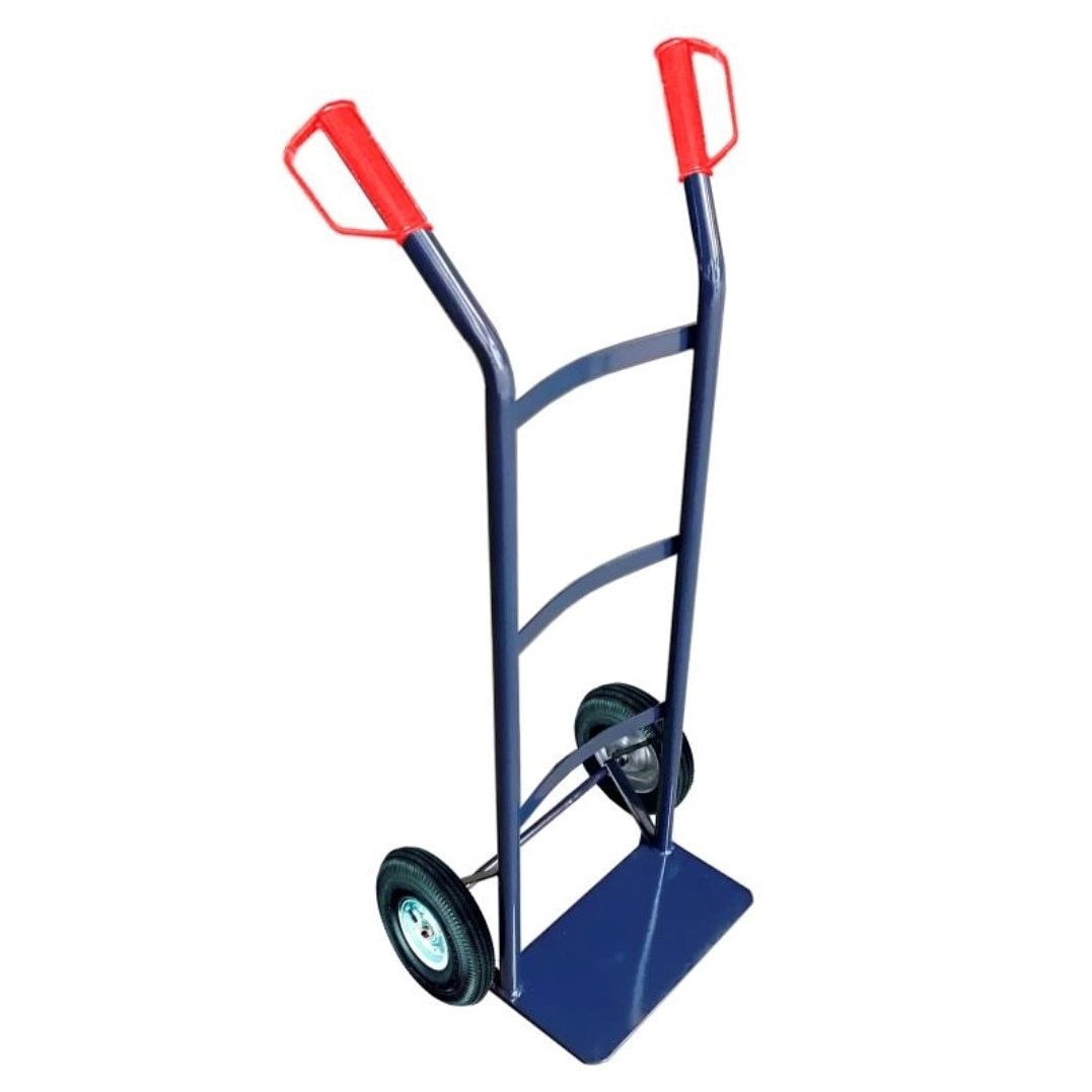 Товарна количка 150 кг Пневматични гуми Металик Син Emag Bg