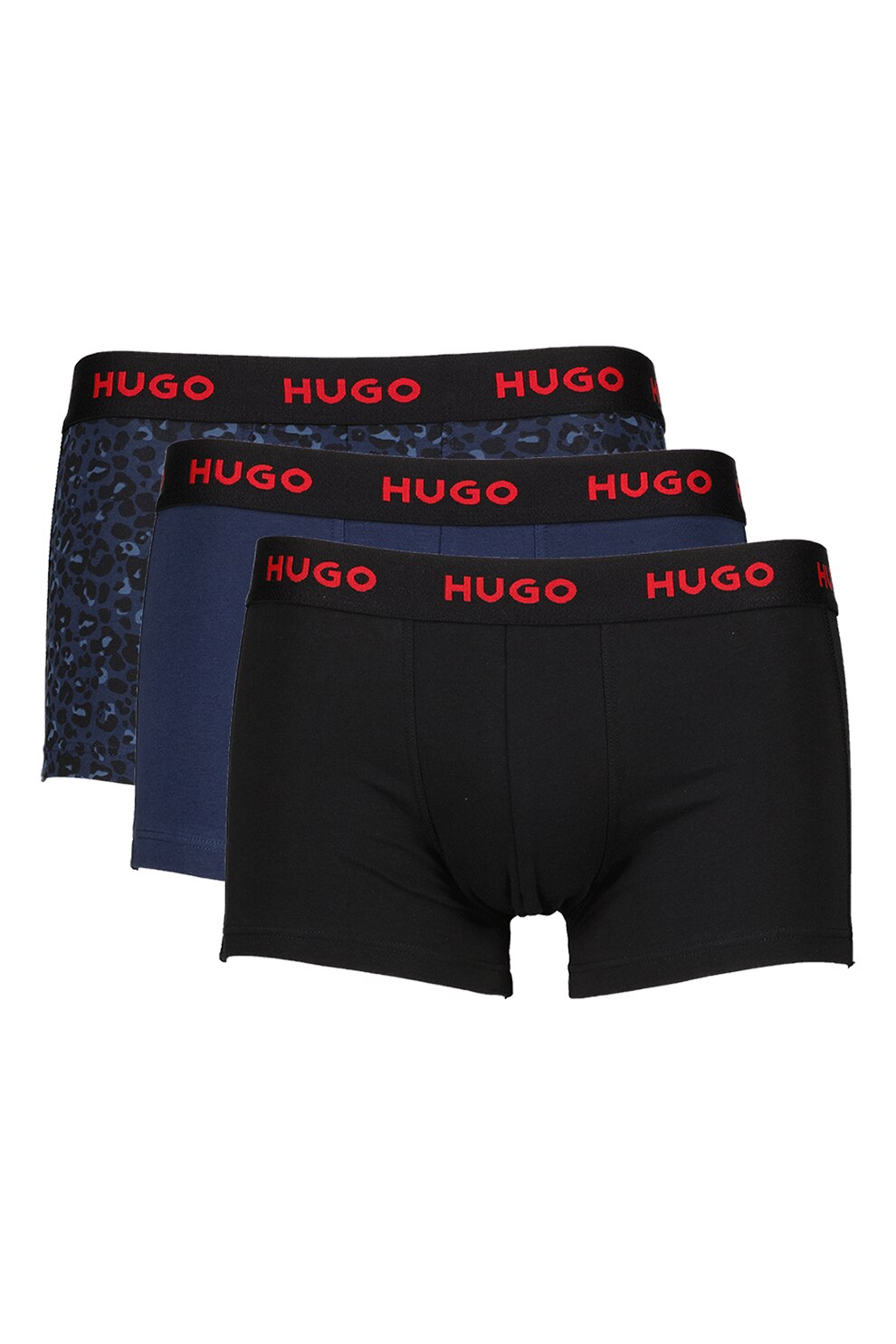 HUGO, Боксерки с лого - 3 чифта, Черен, Тъмносин, S - eMAG.bg