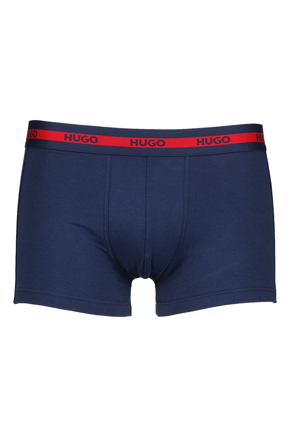 HUGO, Set de boxeri cu banda logo in talie - 3 perechi, Albastru marin ...