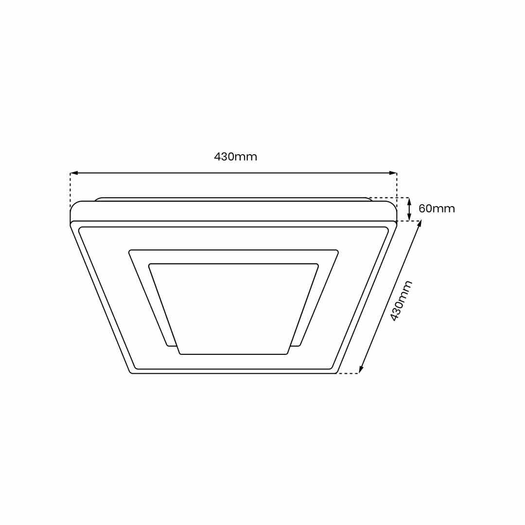 Plafoniera, Milagro, Metal, LED, 38W, 43x43cm, Alb - eMAG.ro