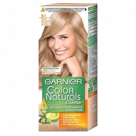 Set Vopsea de Par Permanenta cu Amoniac Garnier Color Naturals 9.1 ...
