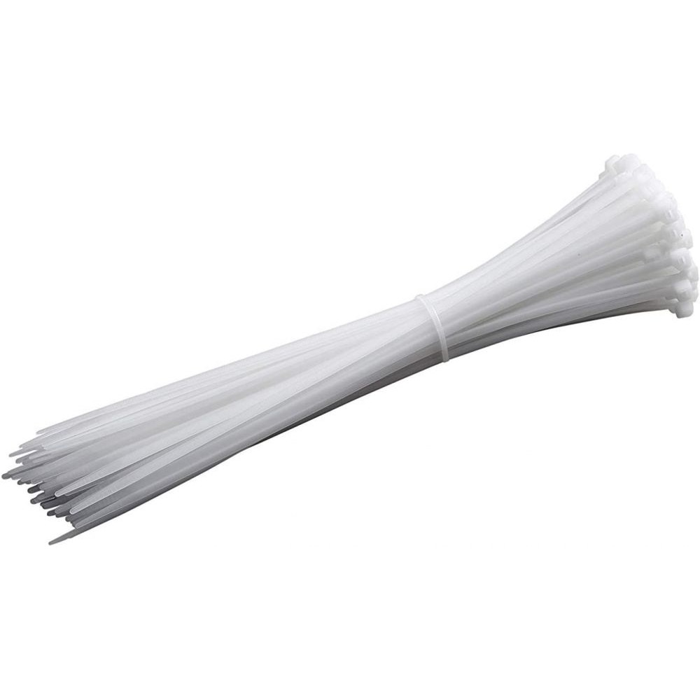 Set 100 buc colier plastic, soricei, 150x3.6 mm, Alb, Werkzeyt - eMAG.ro