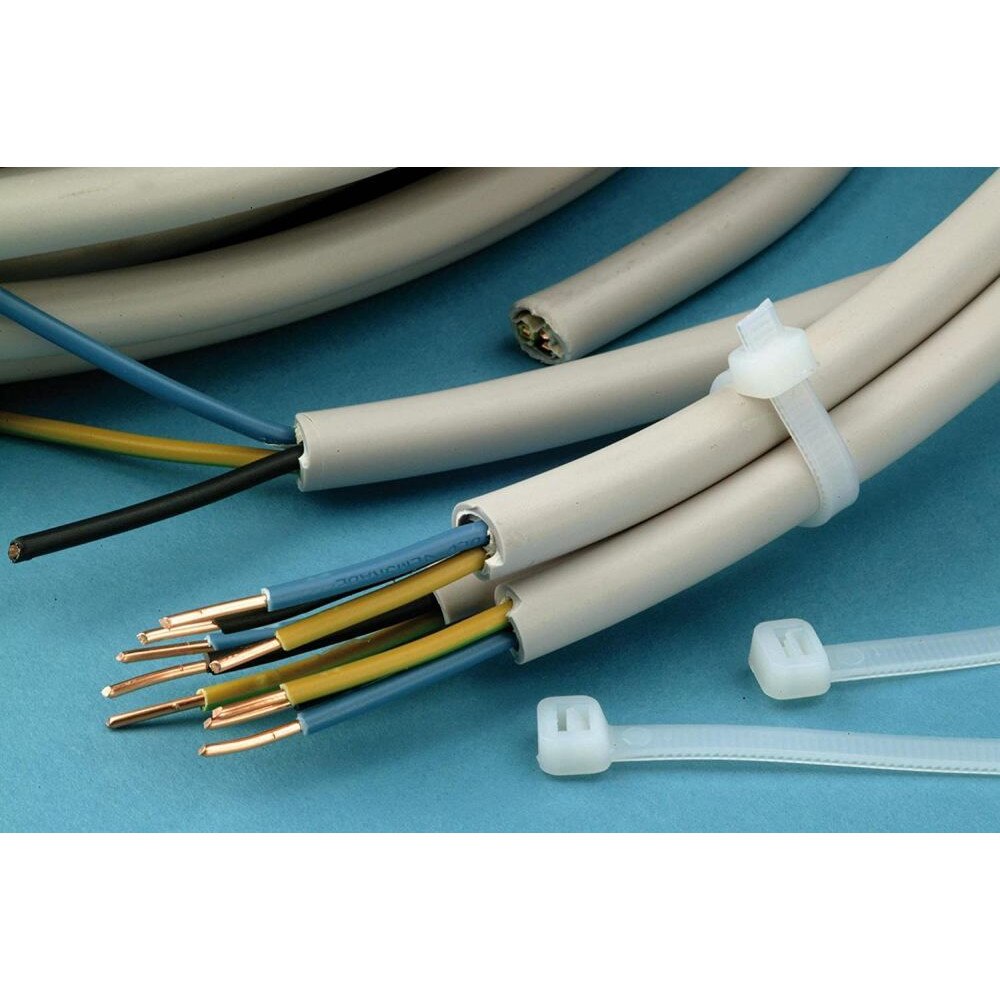 Set 50 buc colier plastic, soricei, 250x4.8 mm, Alb, Werkzeyt - eMAG.ro