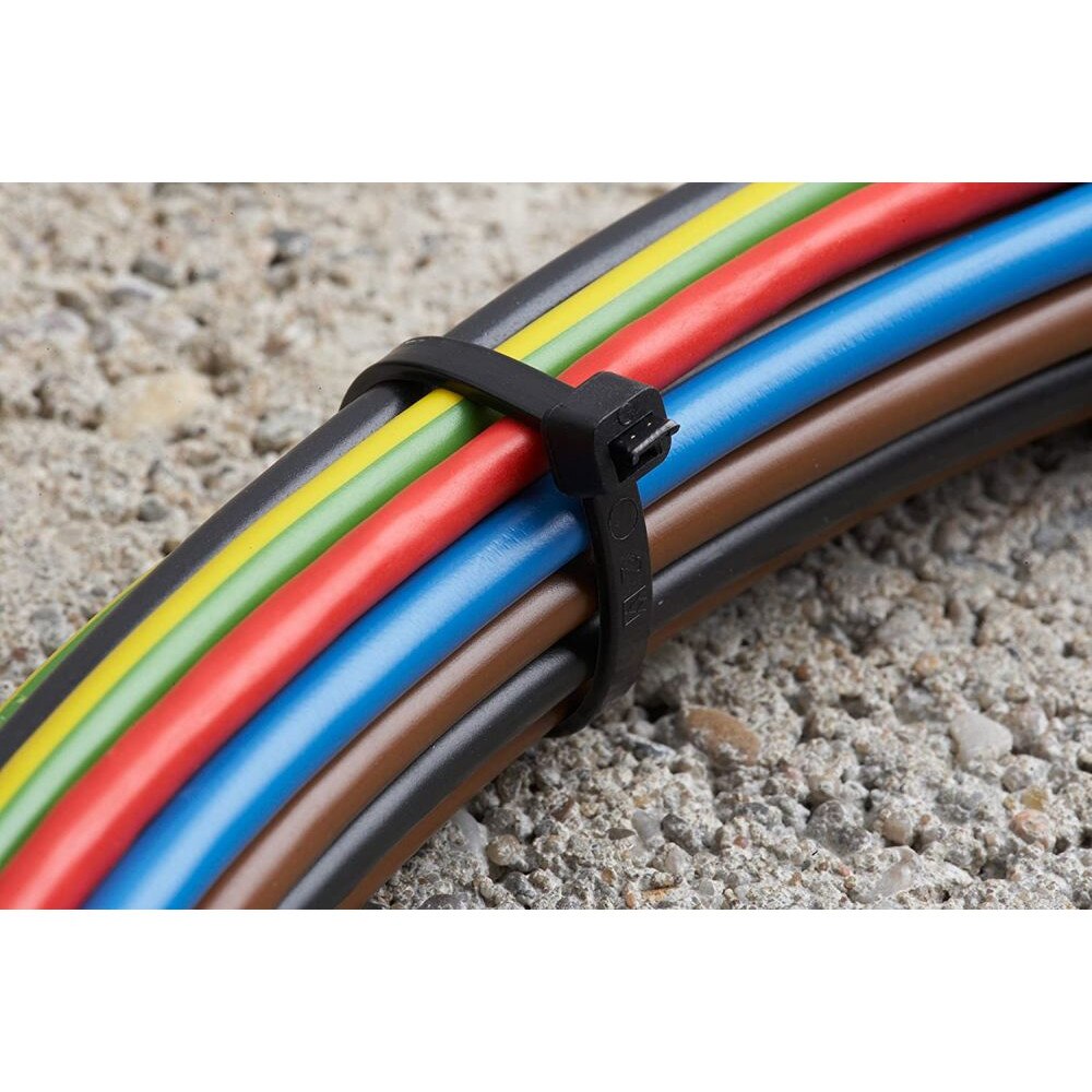 Set 50 buc colier plastic, soricei, 300x7.5 mm, Negru, rezistent UV ...