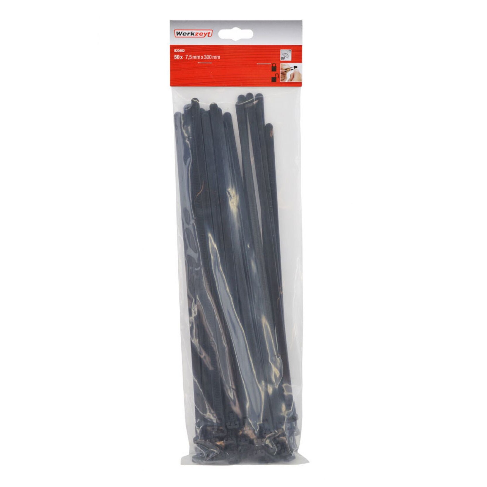 Set 50 buc colier plastic, soricei, 300x7.5 mm, Negru, rezistent UV ...