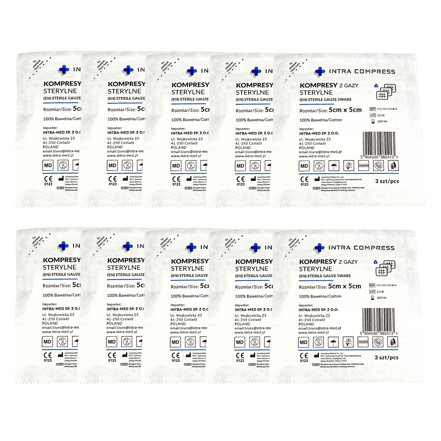 Compresa sterila de tifon, 5x5cm, 17N, 8W, 10 buc - eMAG.ro