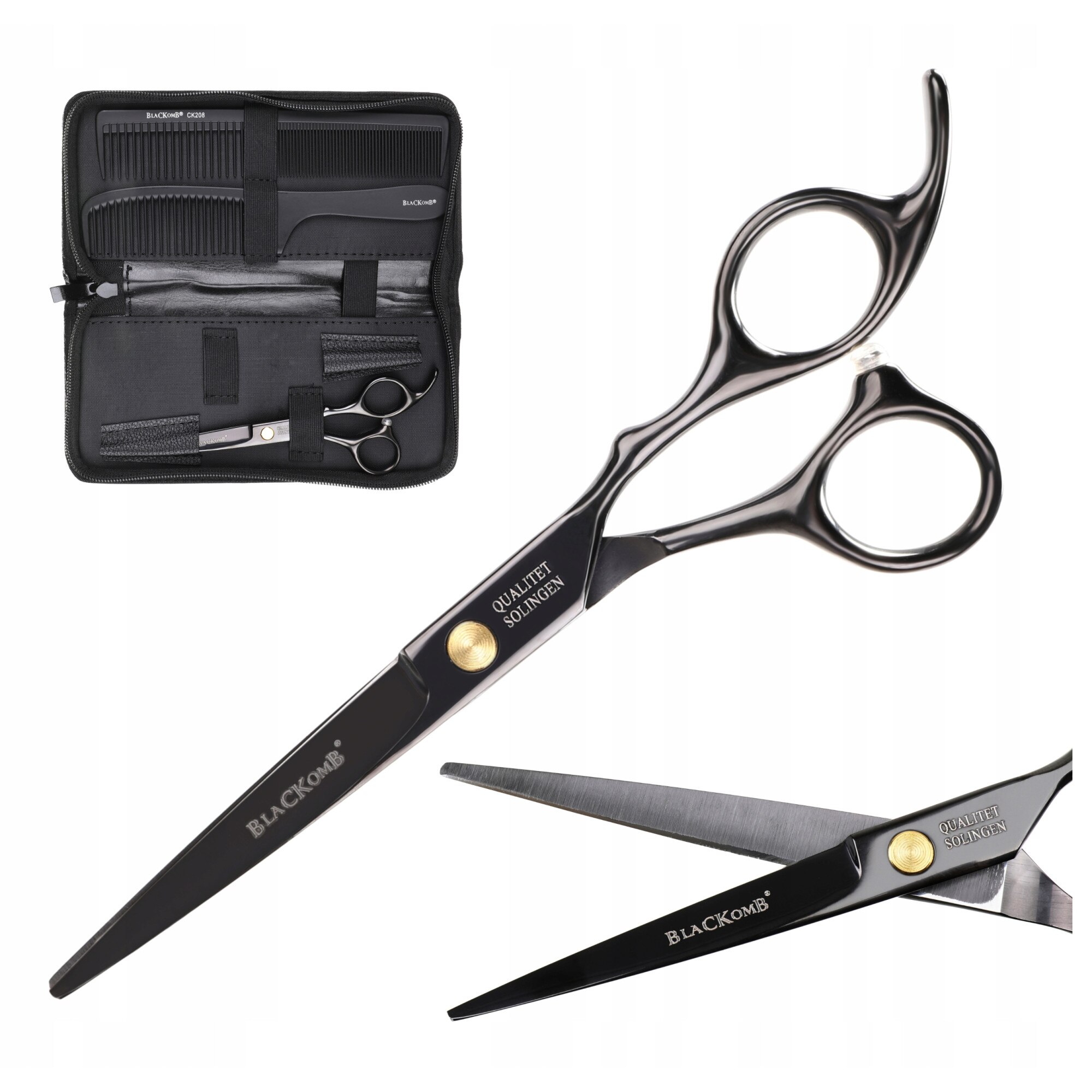 Set foarfece de tuns, Ponik's, Inox, Plastic, Negru - eMAG.ro