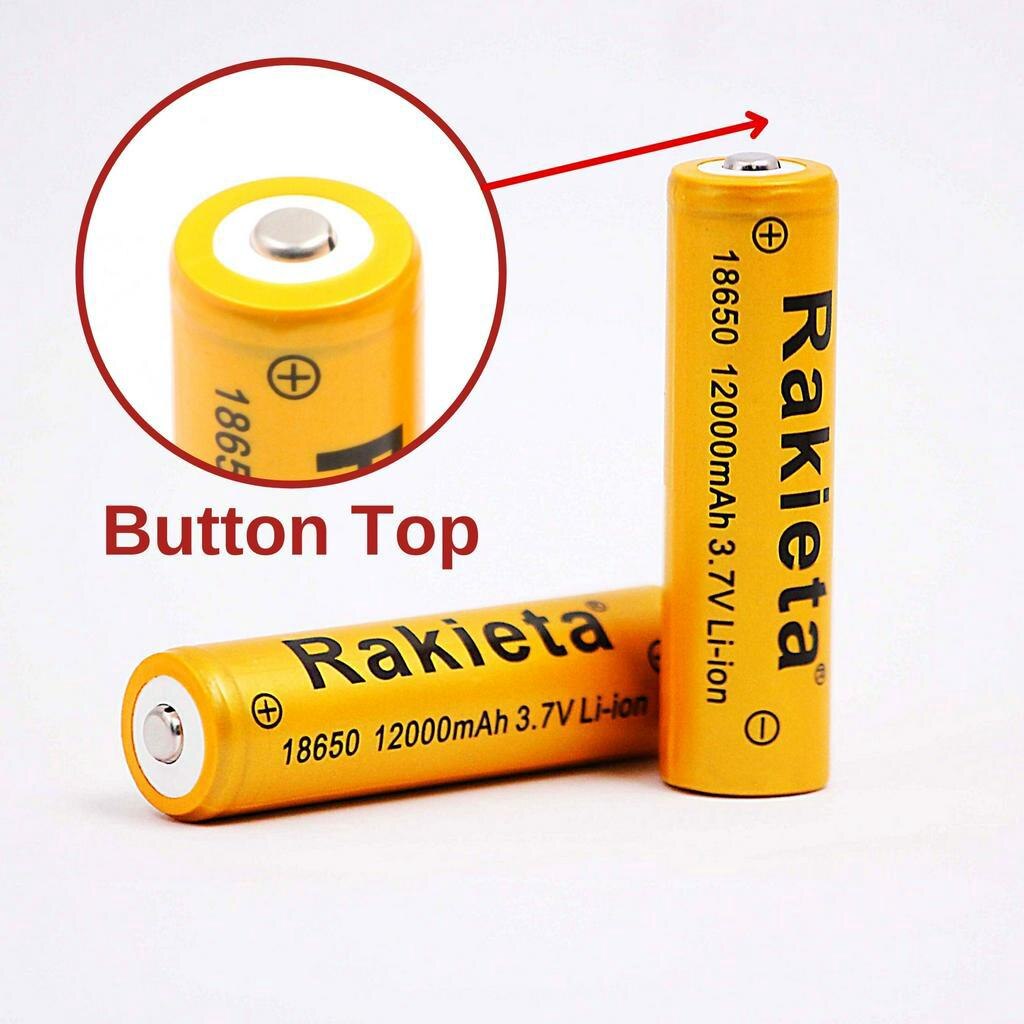 Комплект 3 батерии Rakieta 18650, 3.7v, 12000mAh, Li-ion, Златист - eMAG.bg