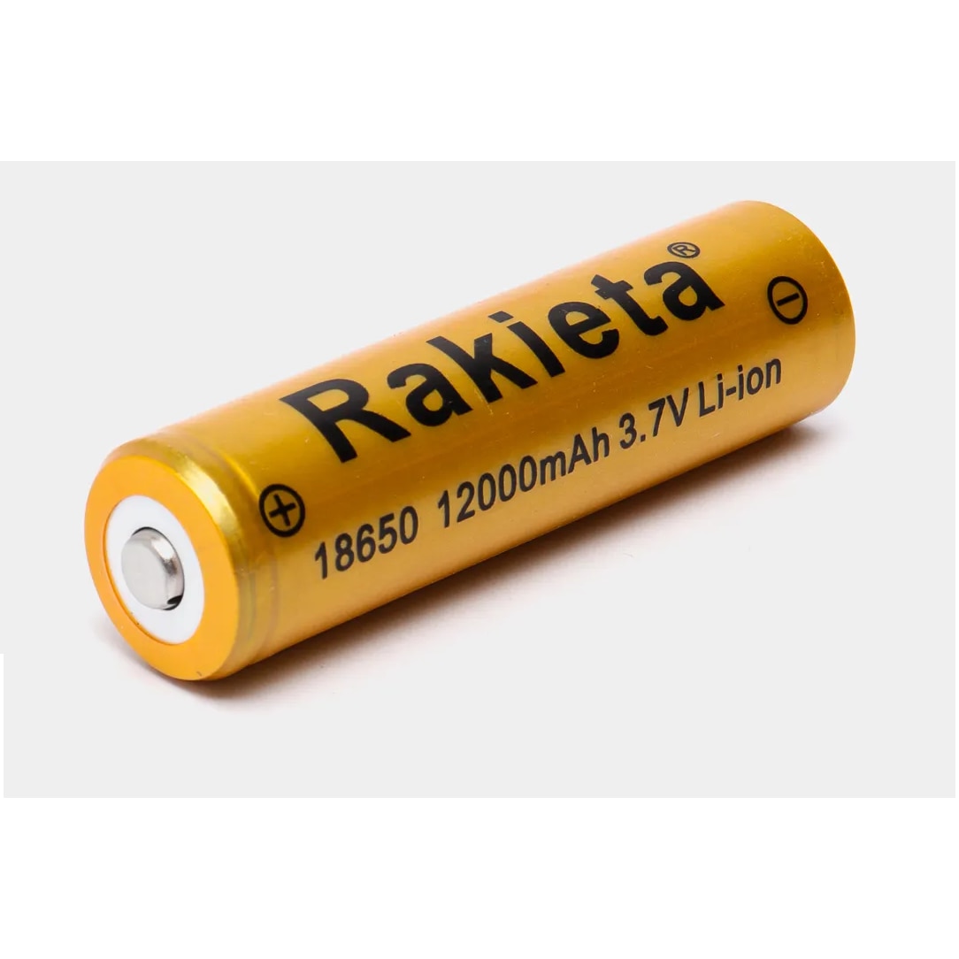 Комплект 3 батерии Rakieta 18650, 3.7v, 12000mAh, Li-ion, Златист - eMAG.bg