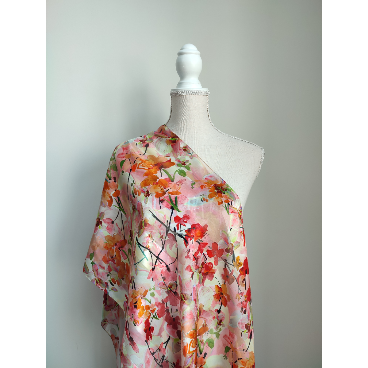 Esarfa matase naturala Laura – roz, 180 cm x 45 cm - eMAG.ro