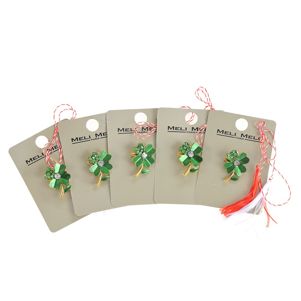 Set 5 brose martisor cu trifoi, Meli Melo Paris - eMAG.ro