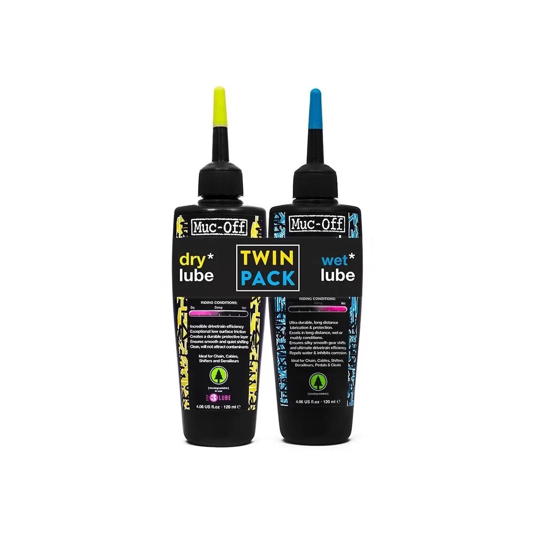 Set 2 uleiuri lant Muc-Off Twin Pack Dry&Wet, 120ml - eMAG.ro