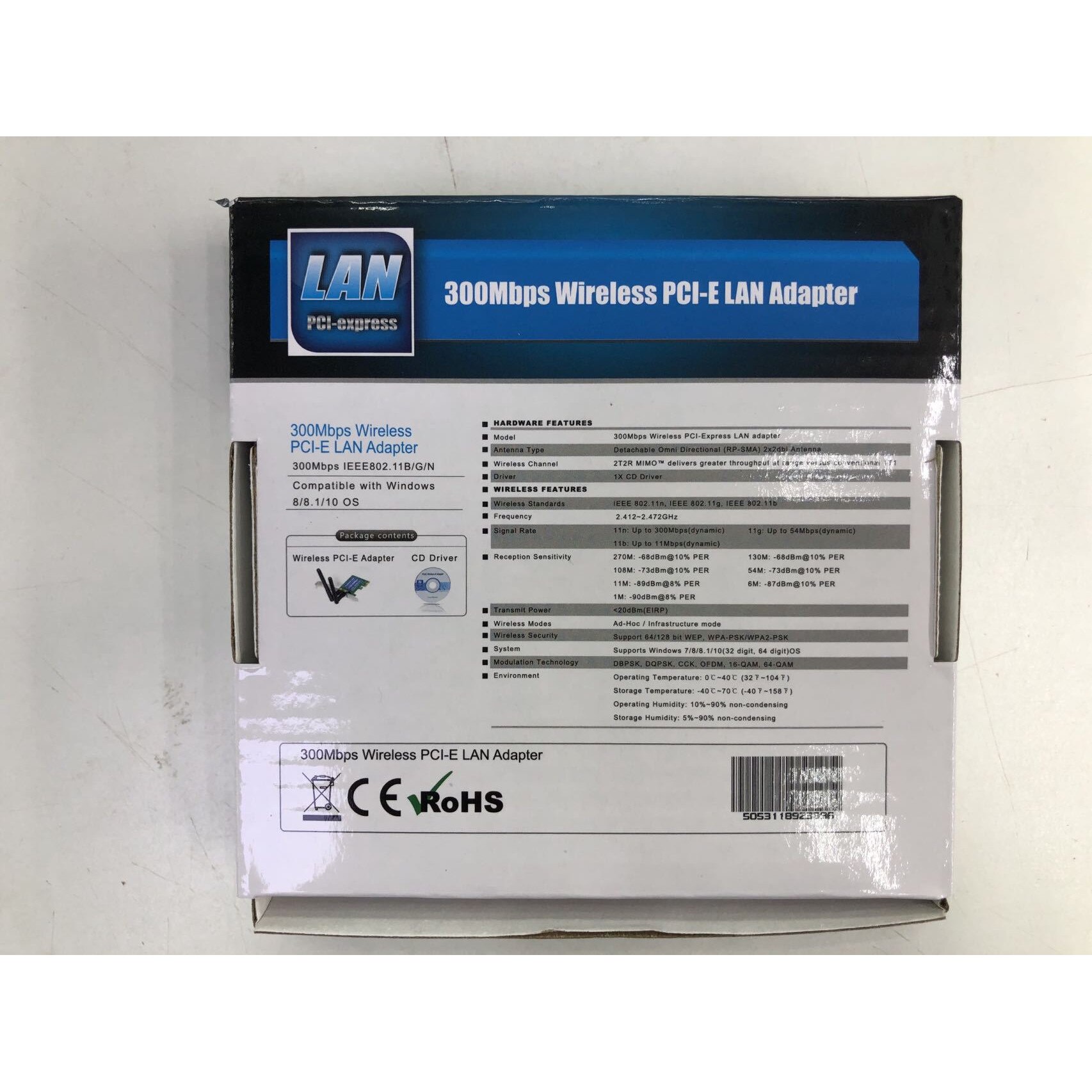 Placa de retea interna Wireless 300 Mbps, WI-FI PCI-e cu 2 Antene ...