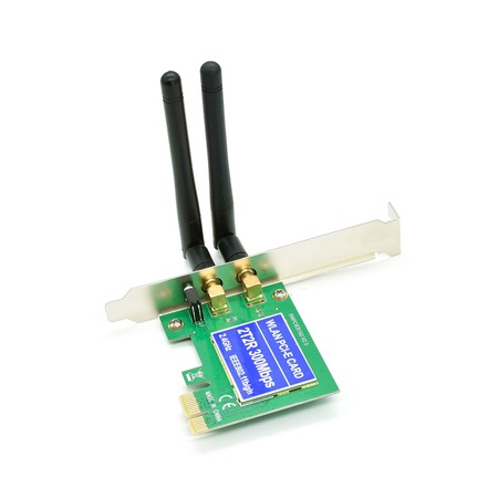 Placa de retea interna Wireless 300 Mbps, WI-FI PCI-e cu 2 Antene ...