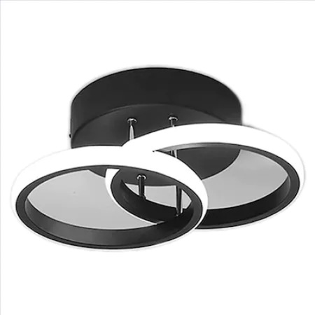 Aplica led Fashion 2 cerc, moderna negure, 3 moduri de lumina, L8130BK ...