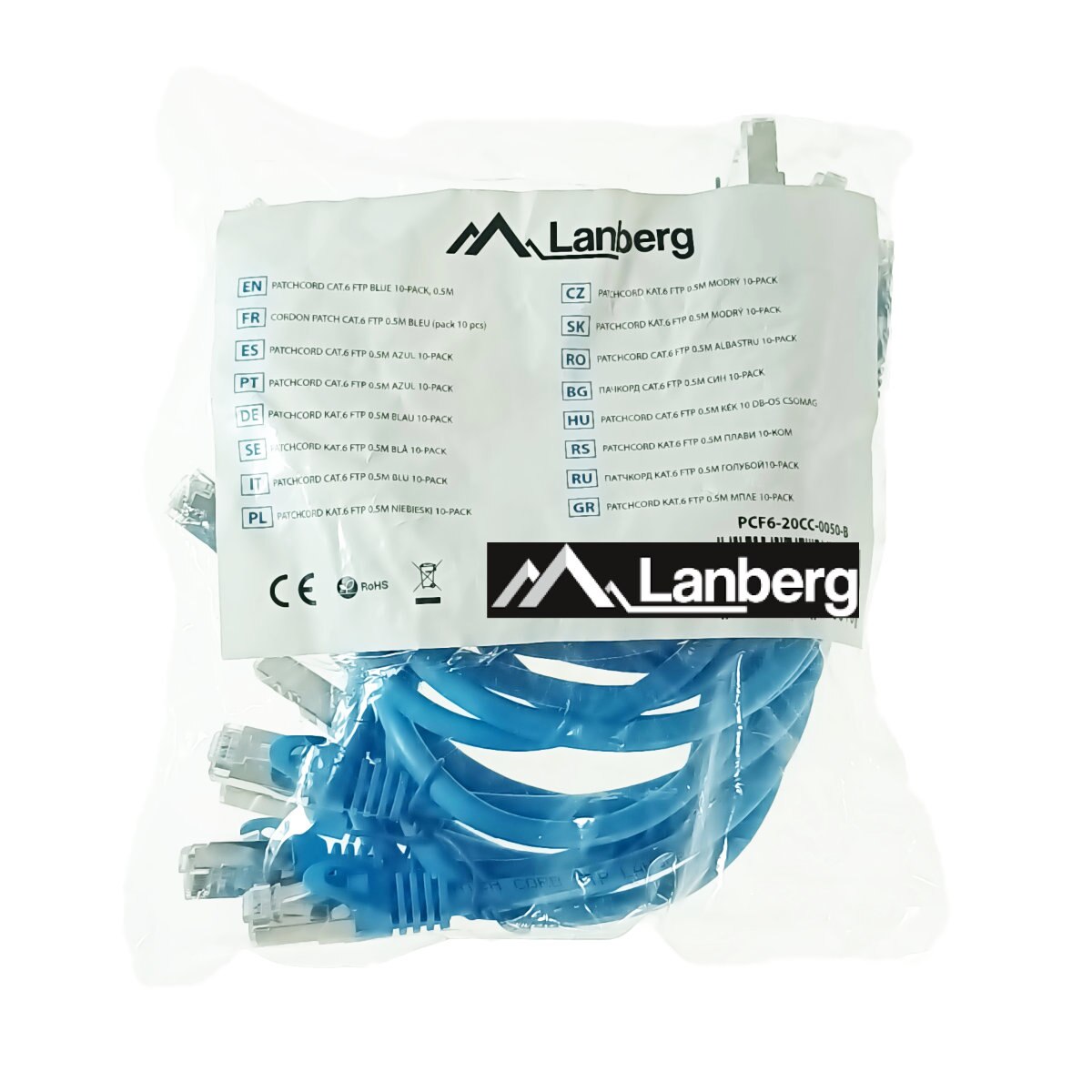 Set 10 cabluri retea-patchcord CAT6 FTP, Lanberg 43631, 2 X RJ45 ...