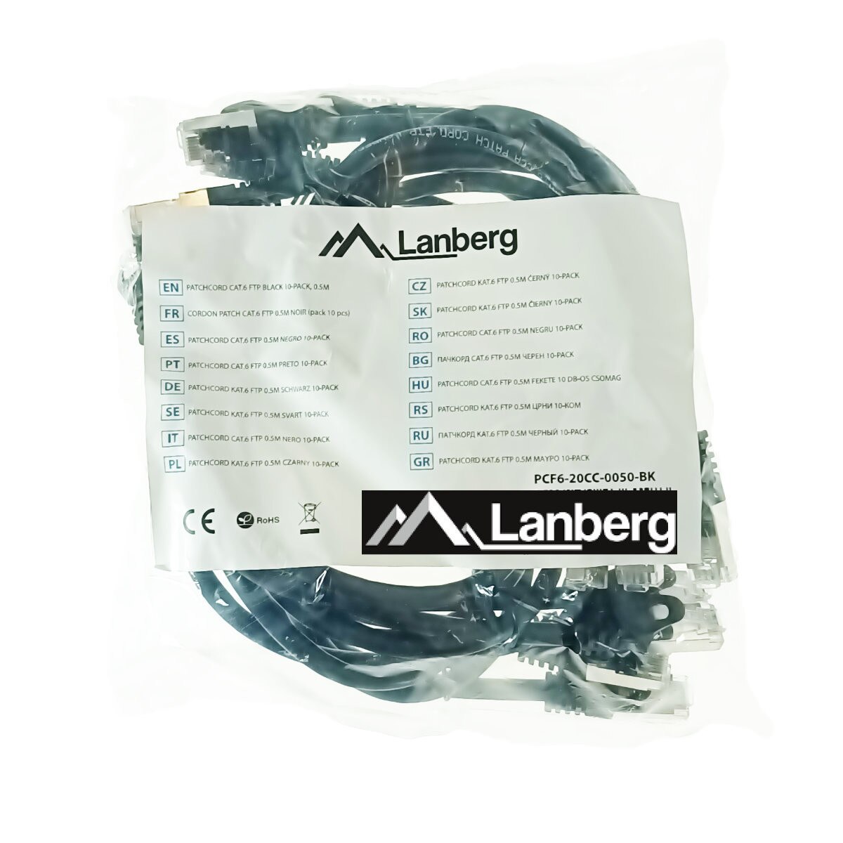 Set 10 cabluri retea-patchcord CAT6 FTP, Lanberg 43631, 2 X RJ45 ...