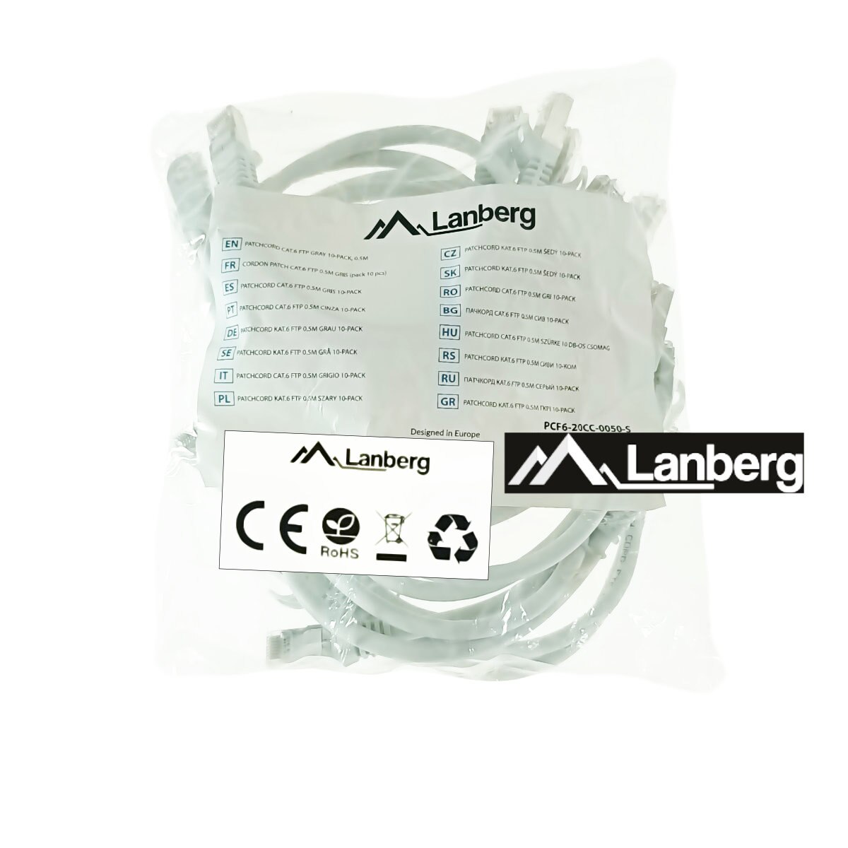 Set 10 cabluri retea-patchcord CAT6 FTP, Lanberg 43613, 2 X RJ45 ...