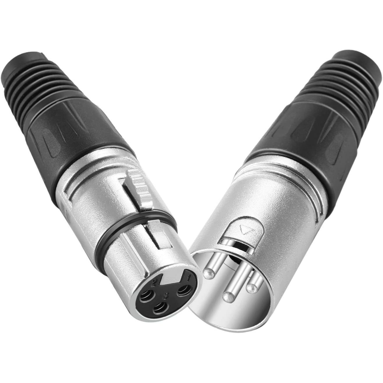Set de 20 conectori XLR cu 3 pini, mufe 10 mama si 10 tata, din aliaj ...