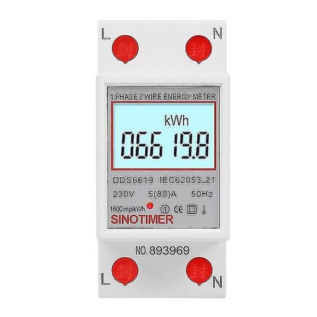 Монофазен електромер, Sinotimer, 230V цифрова LED светлина, DDS6619-008 - eMAG.bg