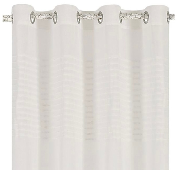 Set 2 perdele, cu inele metalice, alb murdar, 140 x 250 cm - eMAG.ro