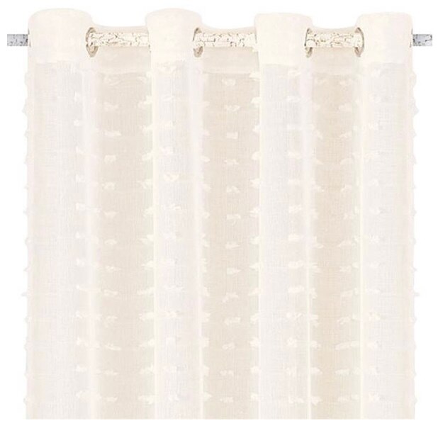 Set 2 perdele, cu inele metalice, bej, 140 x 260 cm - eMAG.ro