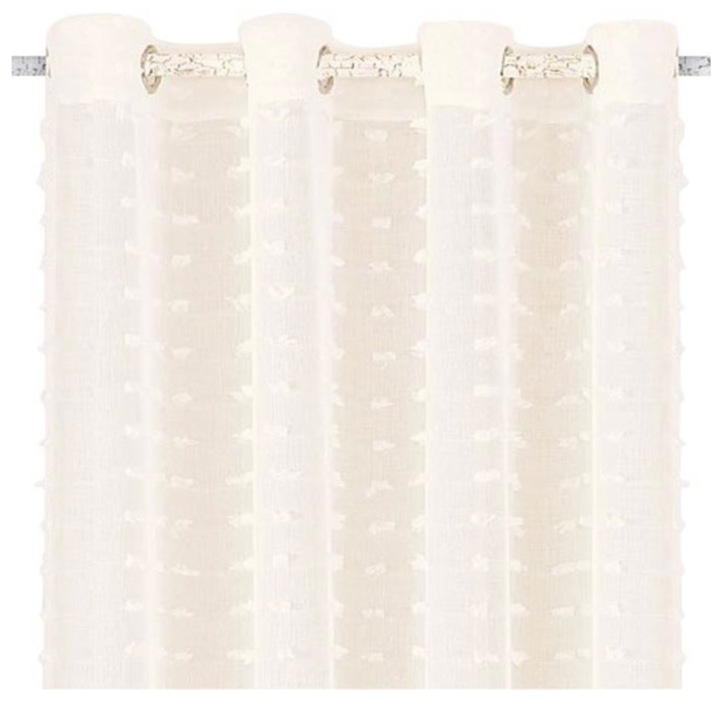 Set 2 perdele, cu inele metalice, bej, 140 x 260 cm - eMAG.ro