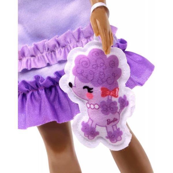 Papusa Barbie mare – Fata cu parul negru cu un pudel, 34 Cm - eMAG.ro