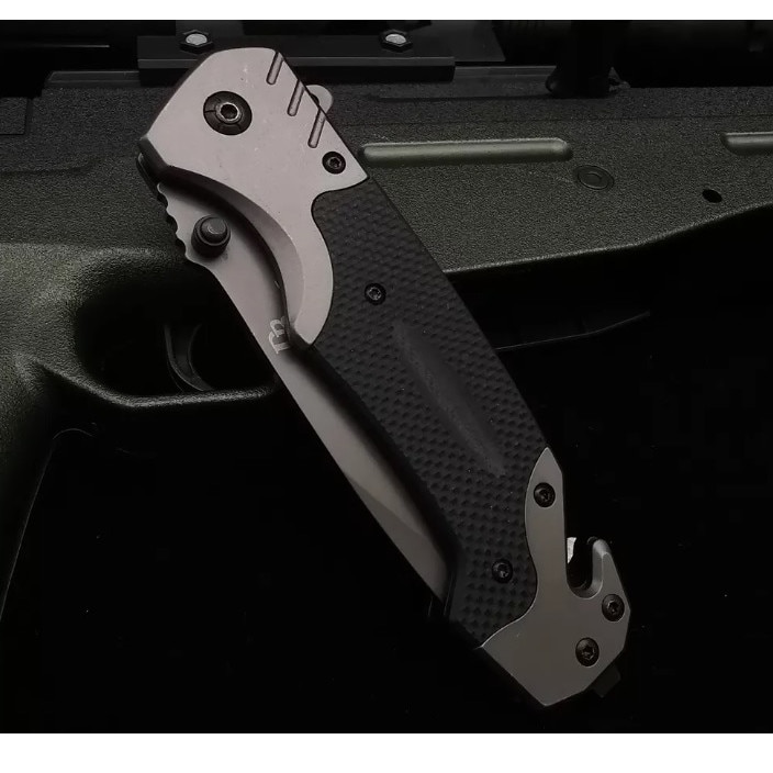 Cutit pliant, Vanatoare, camping, 23 cm, survival, gri - eMAG.ro