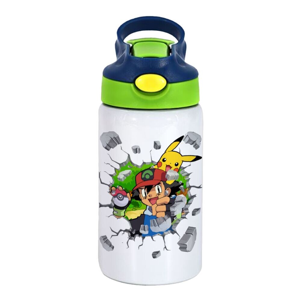 Sticla de apa, Pentru copii, Cu model, 350 ml, Inox, Multicolor - eMAG.ro