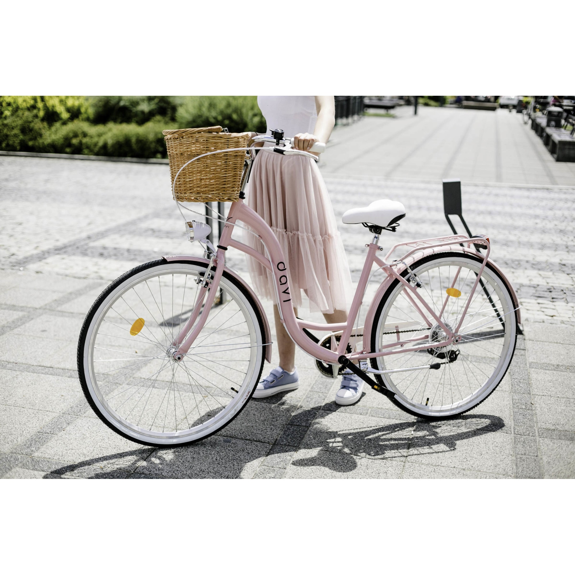 Bicicleta dama cu cos rachita Davi® Lila, Roti din aluminiu marimea 28 ...