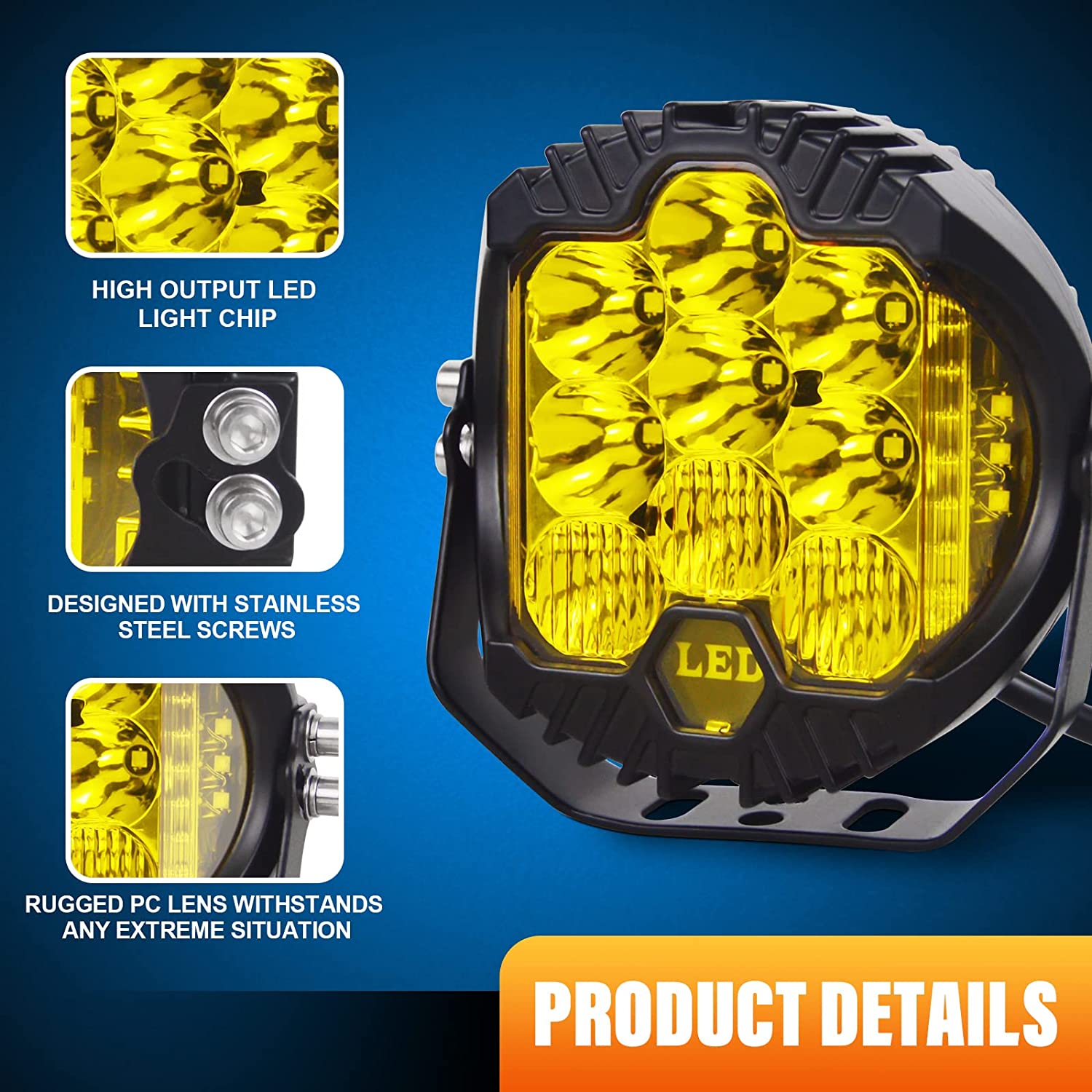 Proiector LED pentru offroad 4x4, Jeep, camion, masini, SUV, 5,5 inch ...