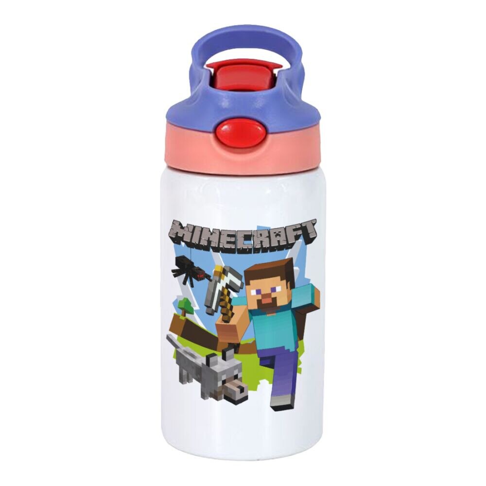 Sticla de apa, Pentru copii, Cu model, 350 ml, Inox, Multicolor - eMAG.ro