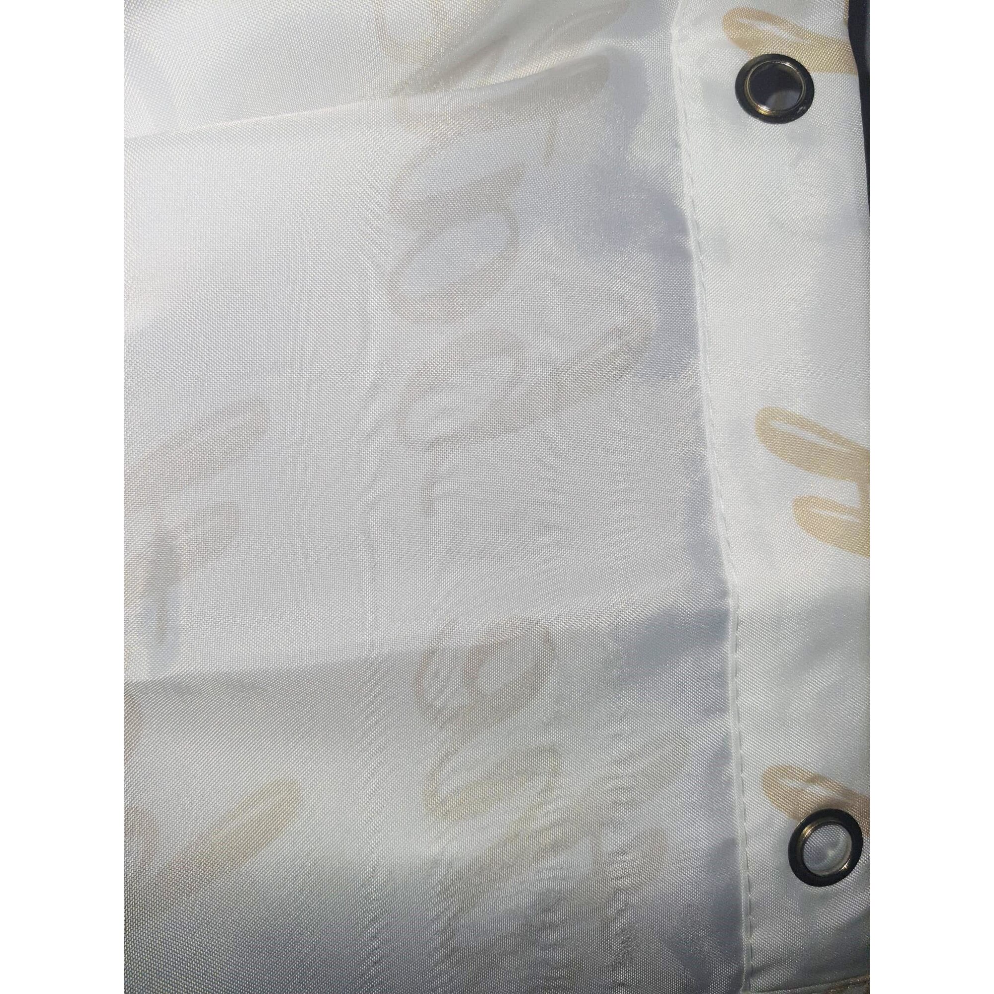 Perdea dus premium, alb-auriu, model Bath, 180 x 180cm, material textil ...