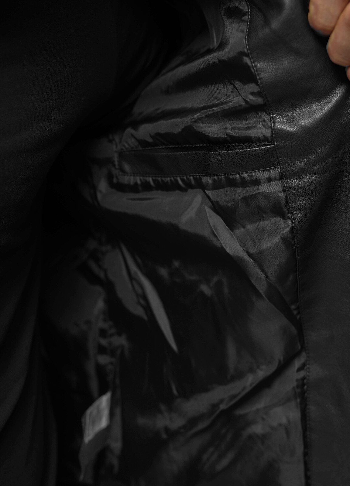 Geaca de piele barbati neagra OZONEE JS/11Z8018 - eMAG.ro