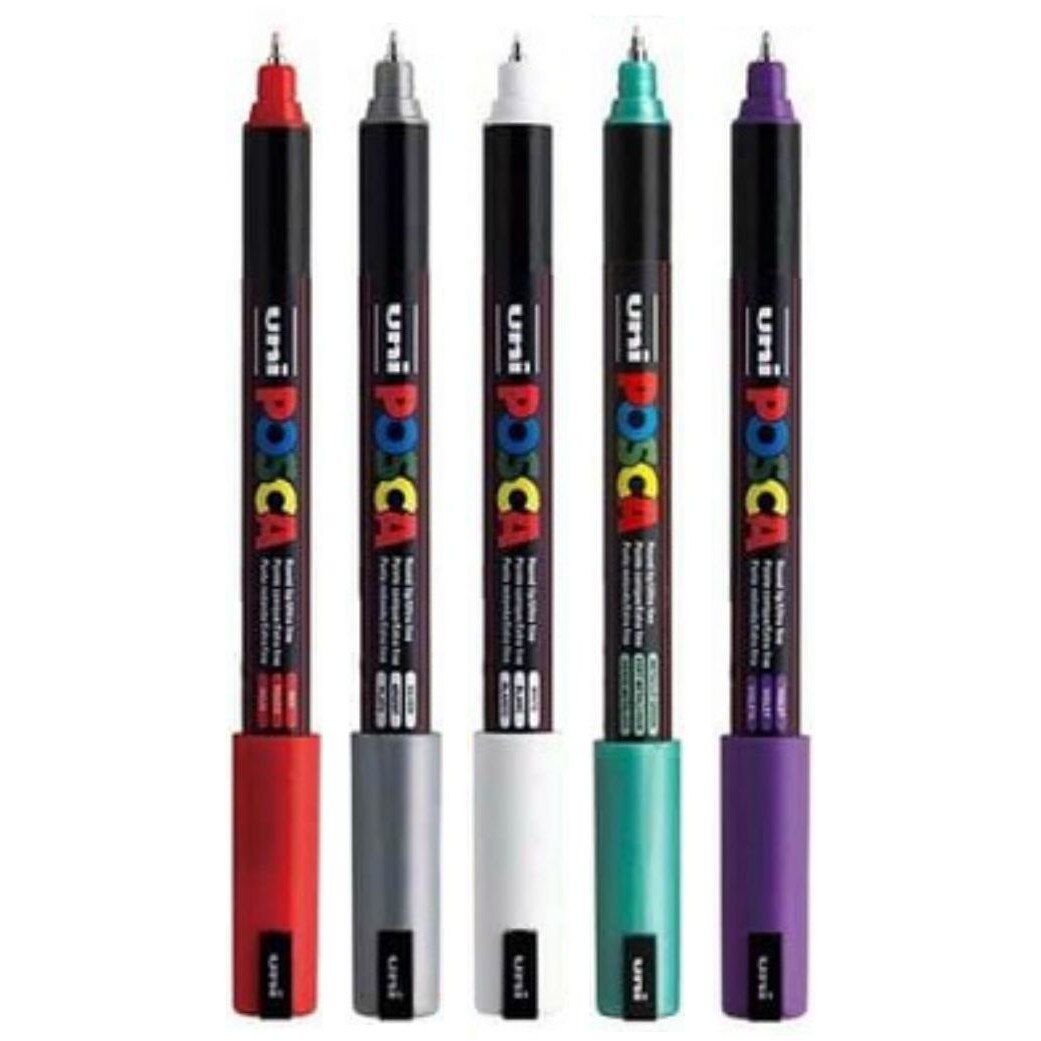 Set 5 markere UNI POSCA PC-1MR, 0.7 mm, POS22-PC1MR - eMAG.ro